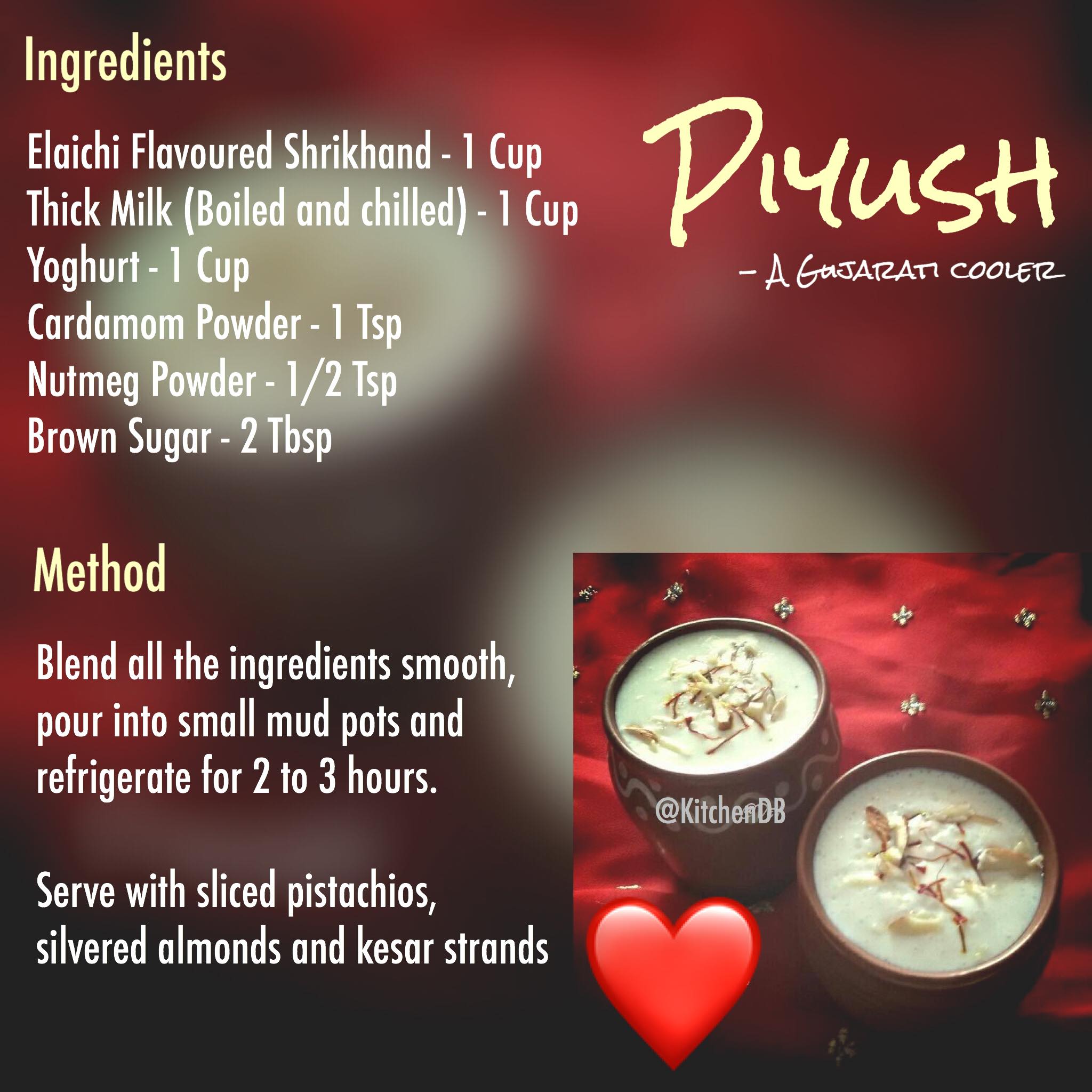Piyush – A Gujarati Cooler – KitchenDB – My Passion for Healthy Cooking