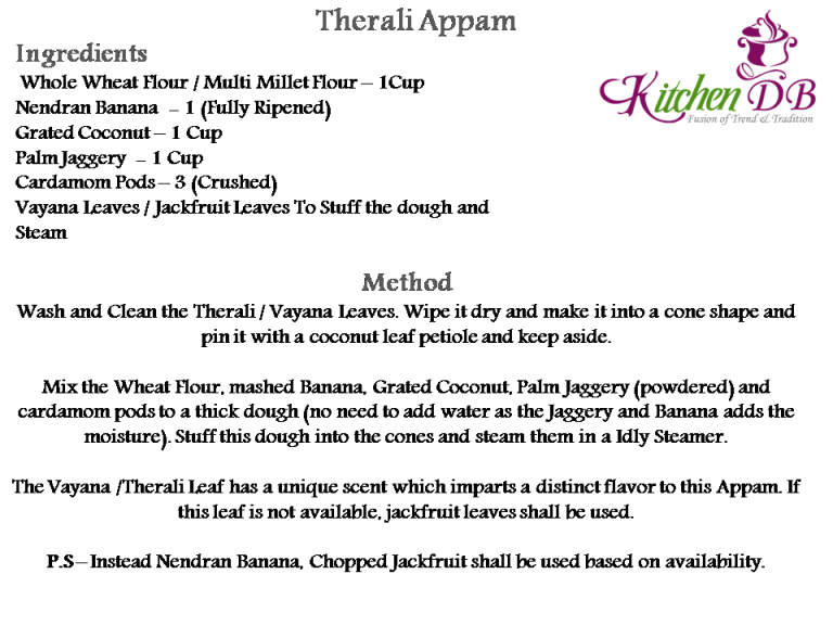 Therali Appam / Ilai Kozhukattai – KitchenDB – My Passion for Healthy ...